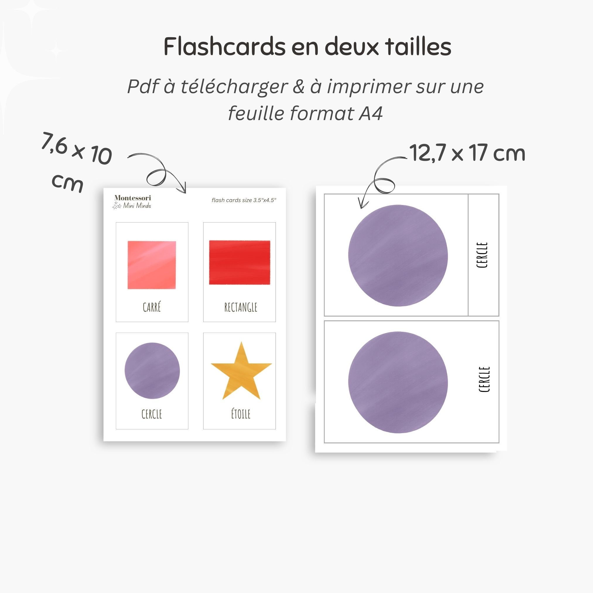 Formes Flashcards Montessori, Couleurs Arc-en-ciel, Cartes Géométriques ...