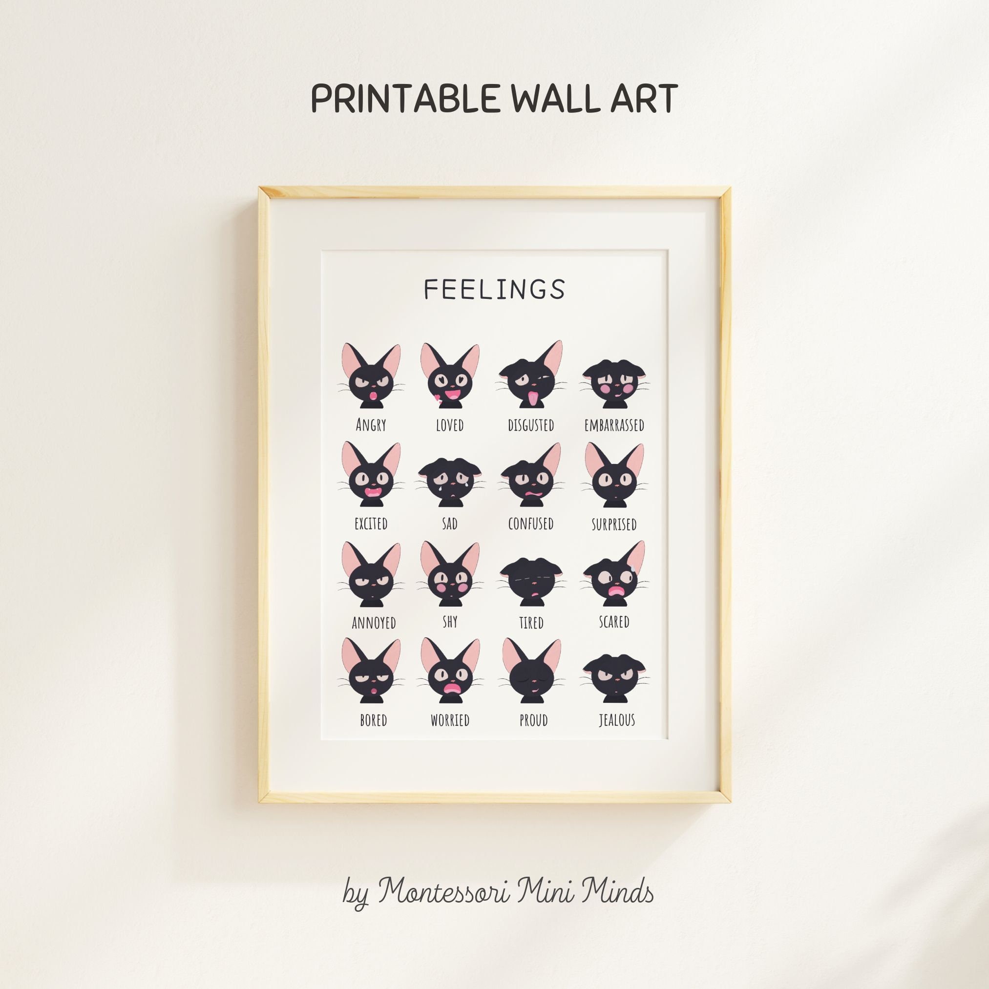 Feelings Poster, Montessori Homeschool Decor, Feelings Chart ...