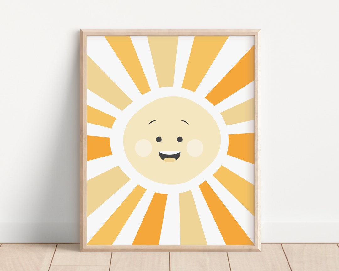 Sun Poster, Calming Corner Print, Sun Playroom Decor, Nursery Prints ...