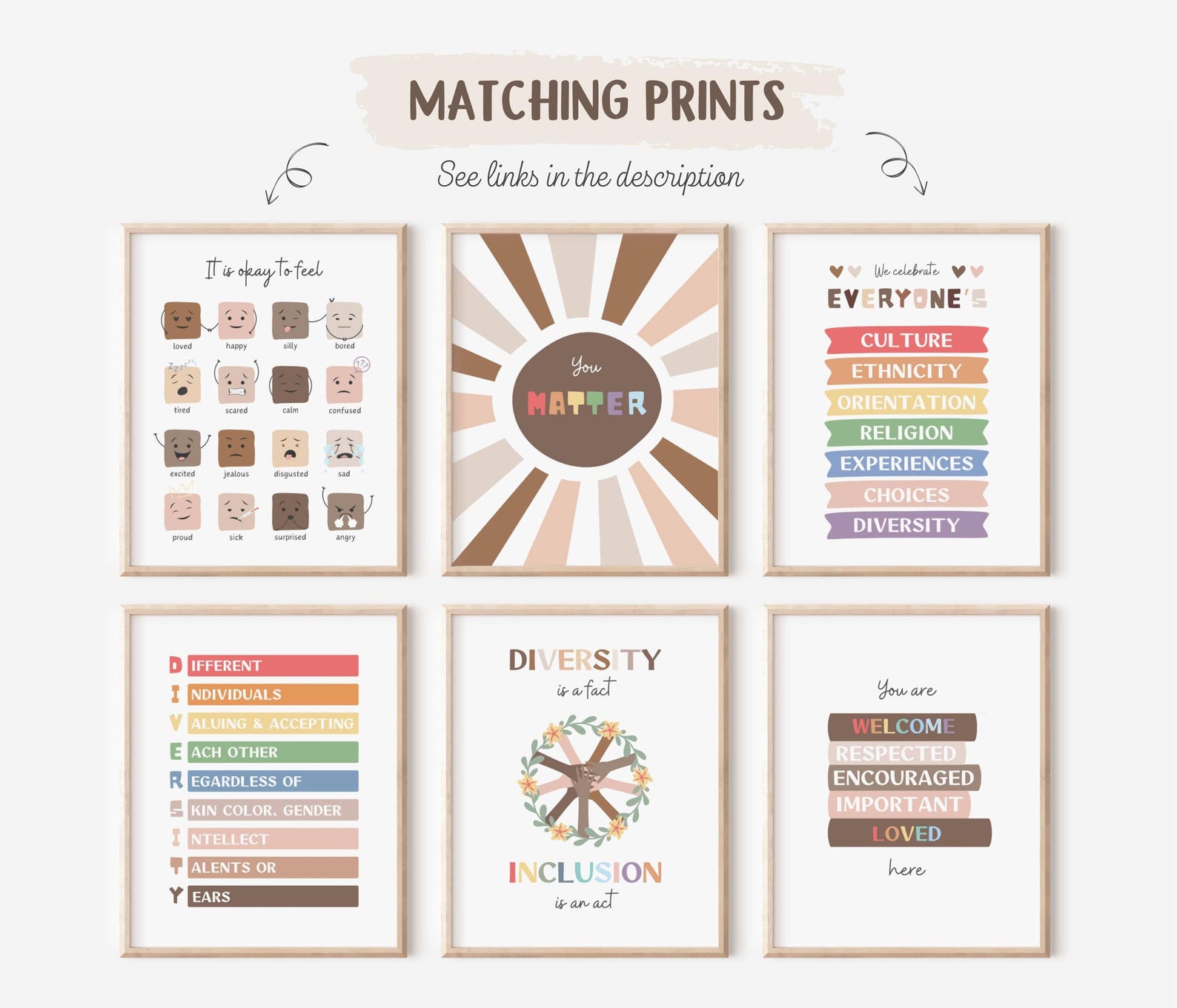 6 Inclusive Posters, Inclusive Classroom Decor, Diversity Equality Safe ...