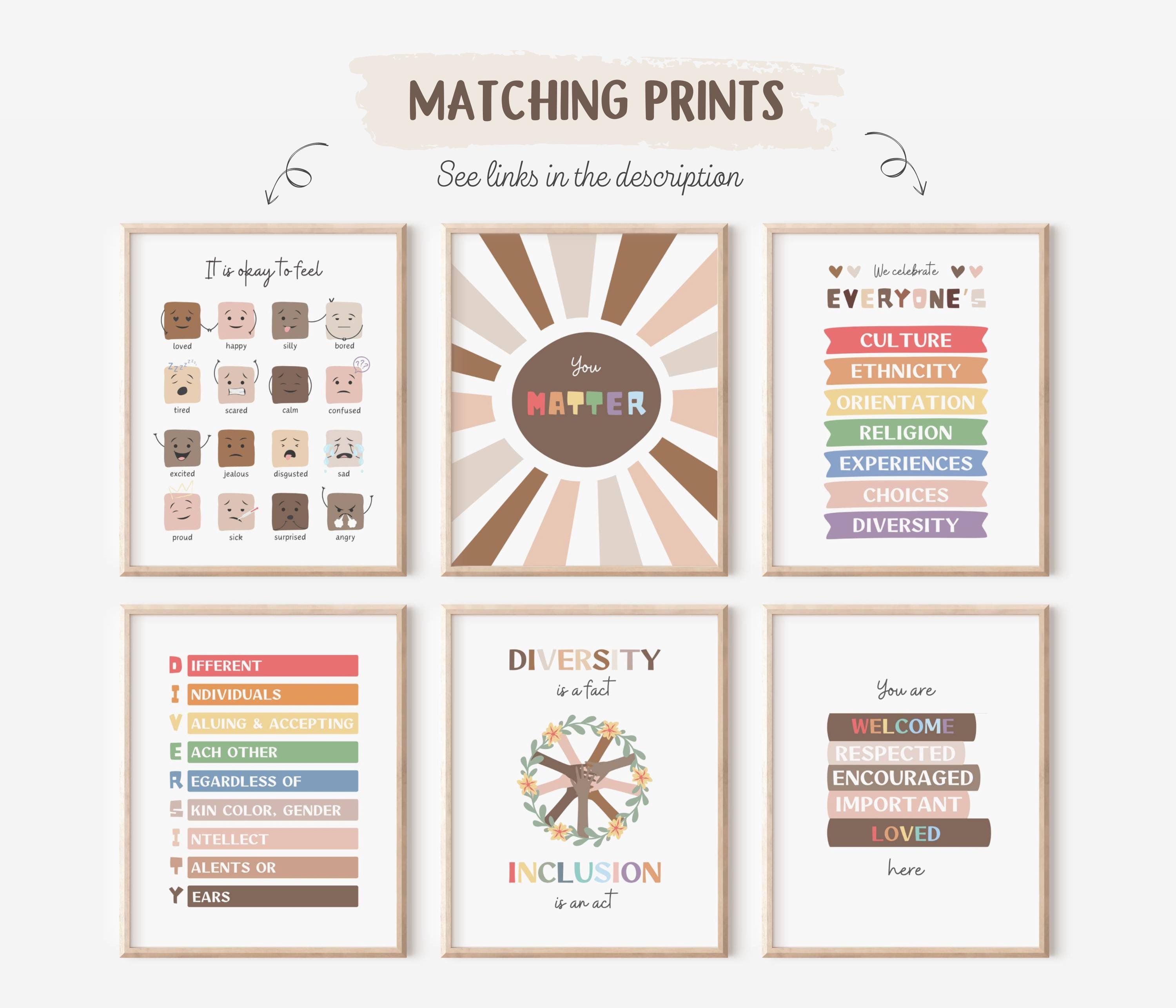 6 Inclusive Posters, Inclusive Classroom Decor, Diversity Equality Safe ...