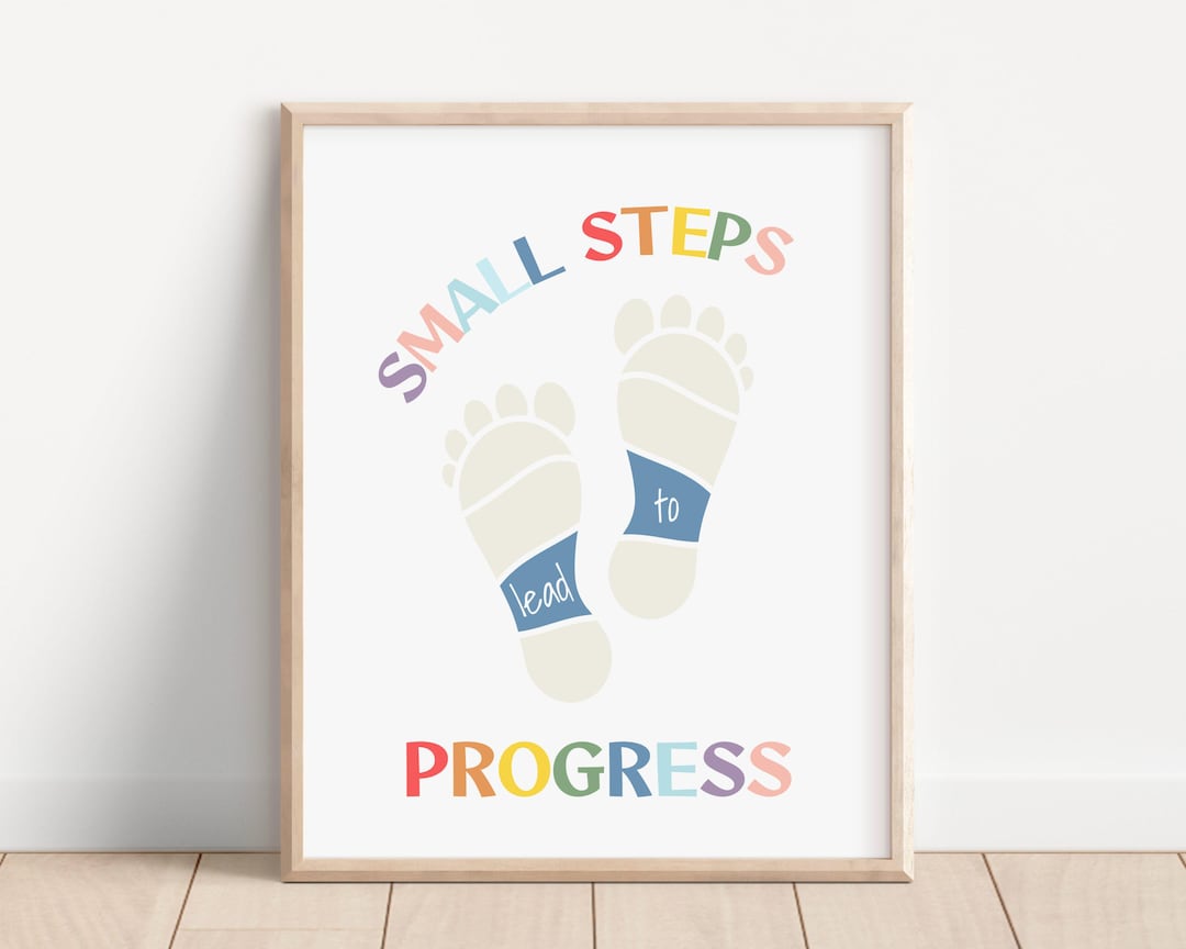 Mental Health Poster, Small Steps Lead to Progress, Growth Mindset ...