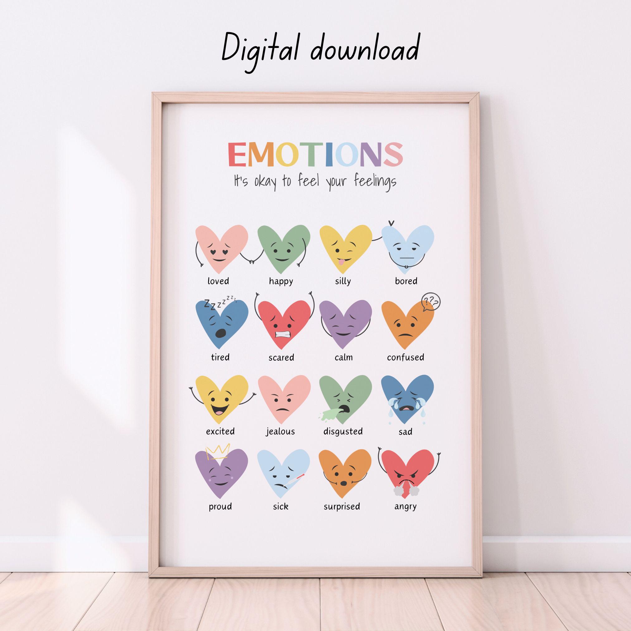 It's Okay to Feel Your Feelings Poster, Feelings Chart, Calm Corner ...