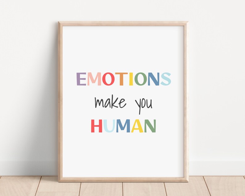 Emotions Make You Human Poster, Growth Mindset, Positive Affirmation ...