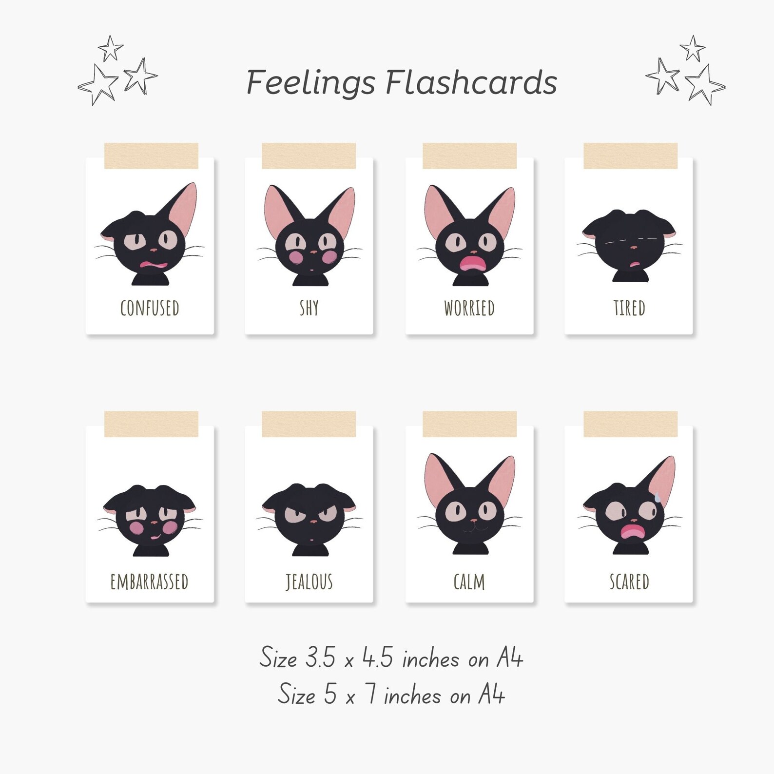 Feelings Flash Cards, Emotions Chart, Feelings Flash Cards Nomenclature ...