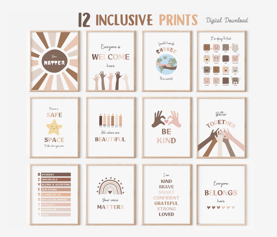 12 Inclusive Posters, Inclusive Classroom Decor, Diversity Equality ...