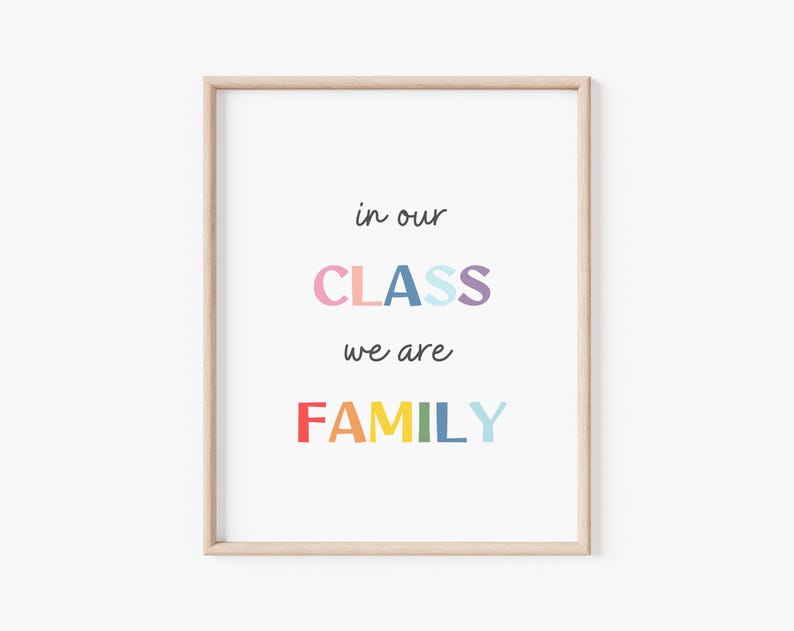 In Our Class We Are Family Poster, Classroom Wall Art, Homeschool Print ...