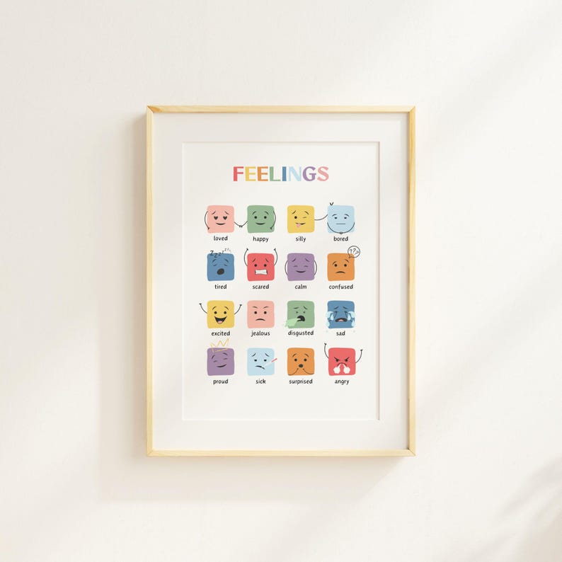 Feelings Chart, Calm Corner, Classroom Decor, Emotions Print, Classroom ...