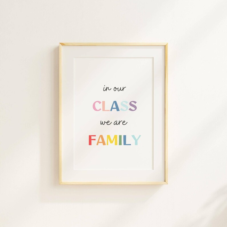 In Our Class We Are Family Poster, Classroom Wall Art, Homeschool Print ...