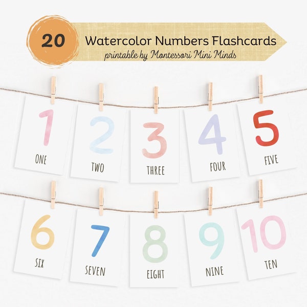 Numbers 1 20 Flash Cards and Count and Clip Cards For - Etsy