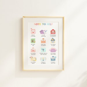 Note to Self Poster, Emotional Learning, Art, School Counselor Poster ...
