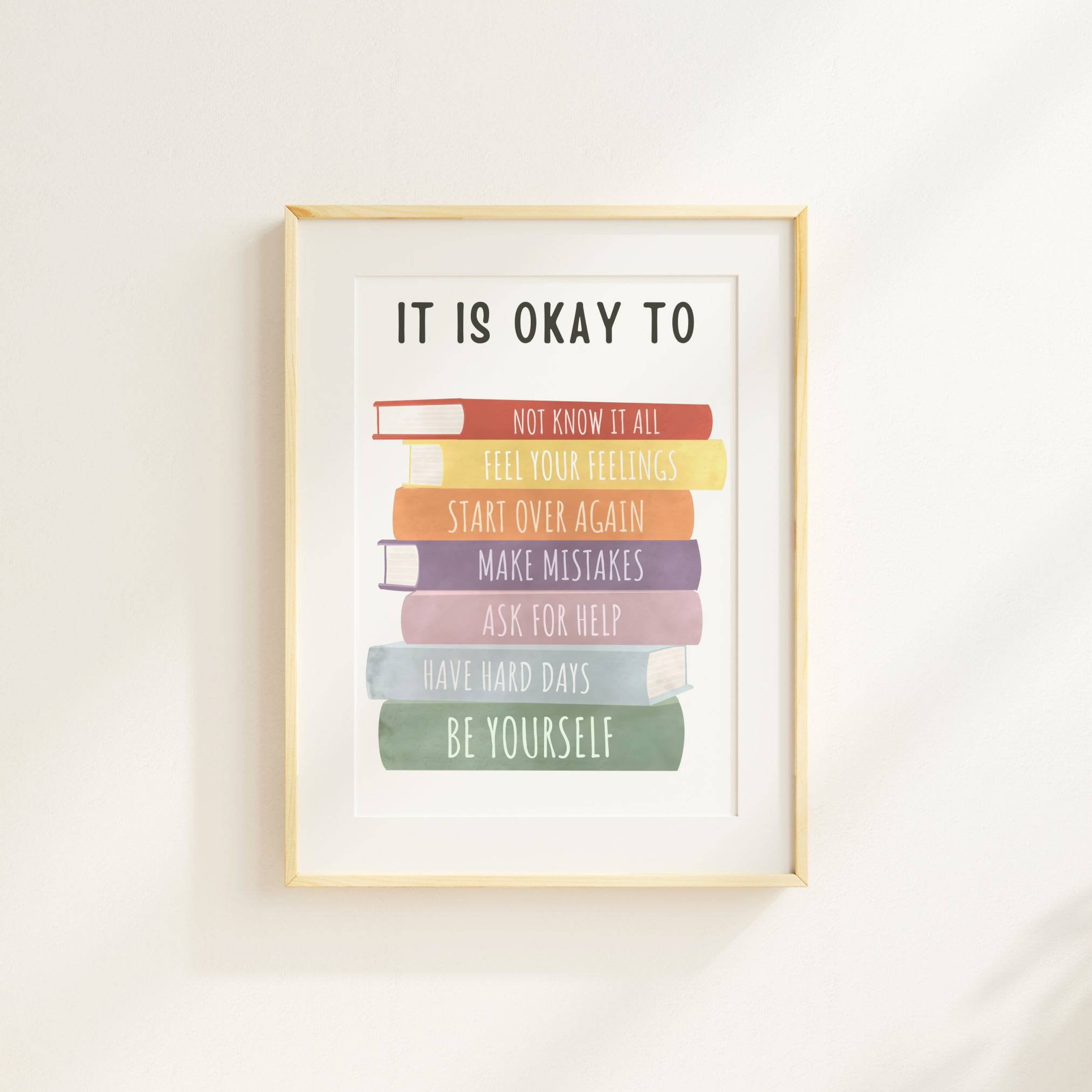 It's Okay to Not Be Okay Poster, Be Yourself, Classroom Posters Quotes ...