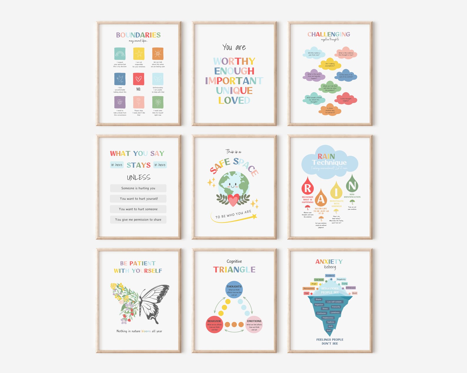 30 Calming Corner Posters, Therapy Office Decor, Mindful Wall Art for ...
