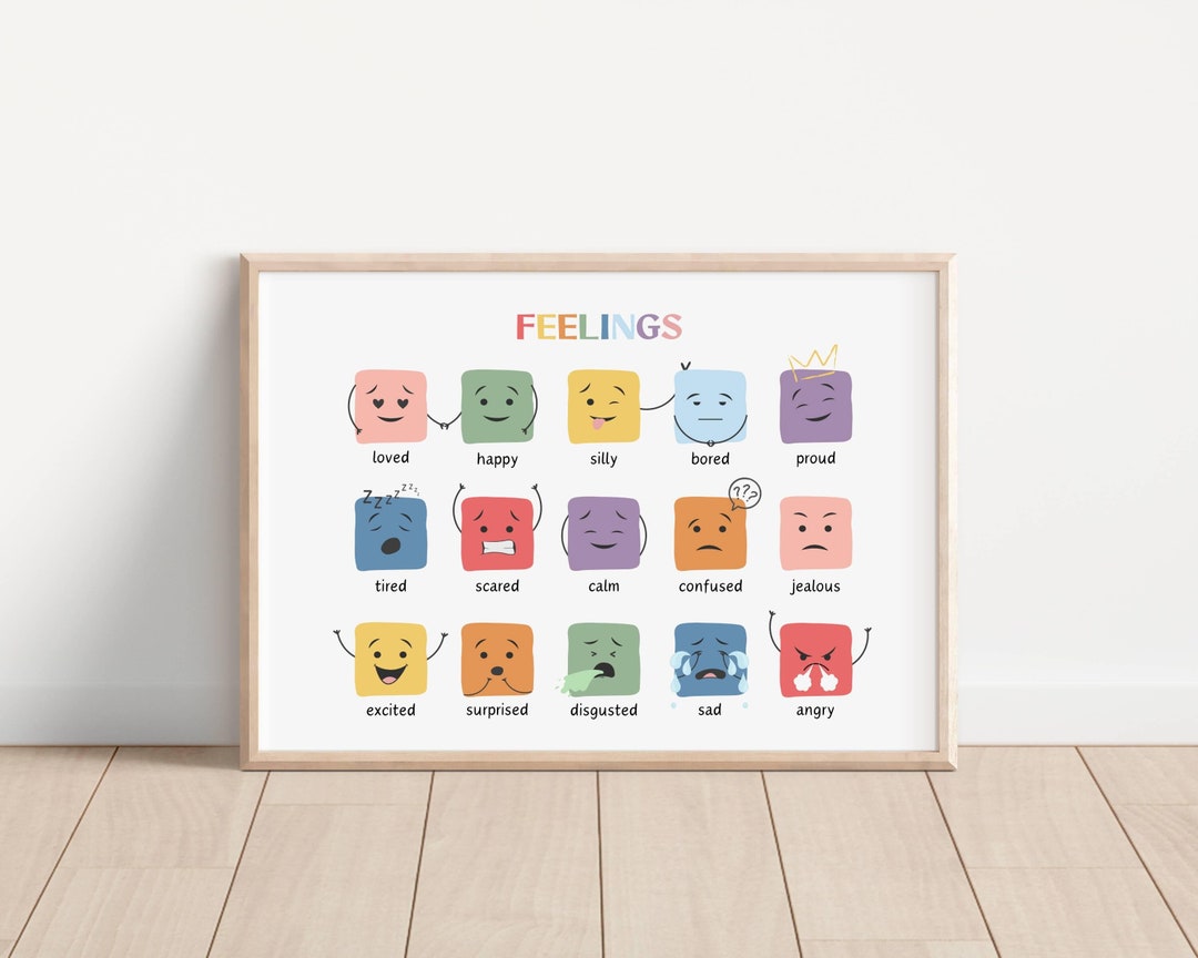 Feelings Chart, Calm Corner, Classroom Decor, Emotions Print, Classroom ...