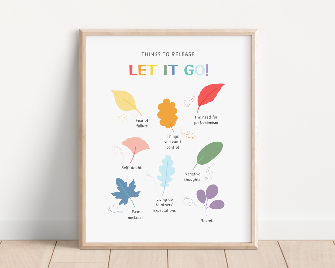 Things to Release Poster, Therapy Office Decor, Coping Skills Print ...