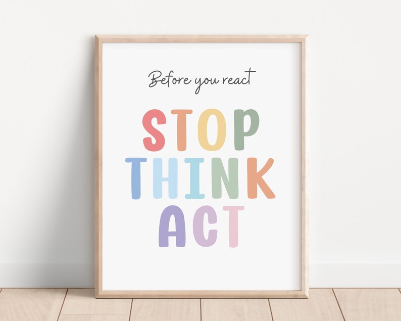 STOP Technique Poster, Stress and Anxiety Relief Poster, Calming Corner ...