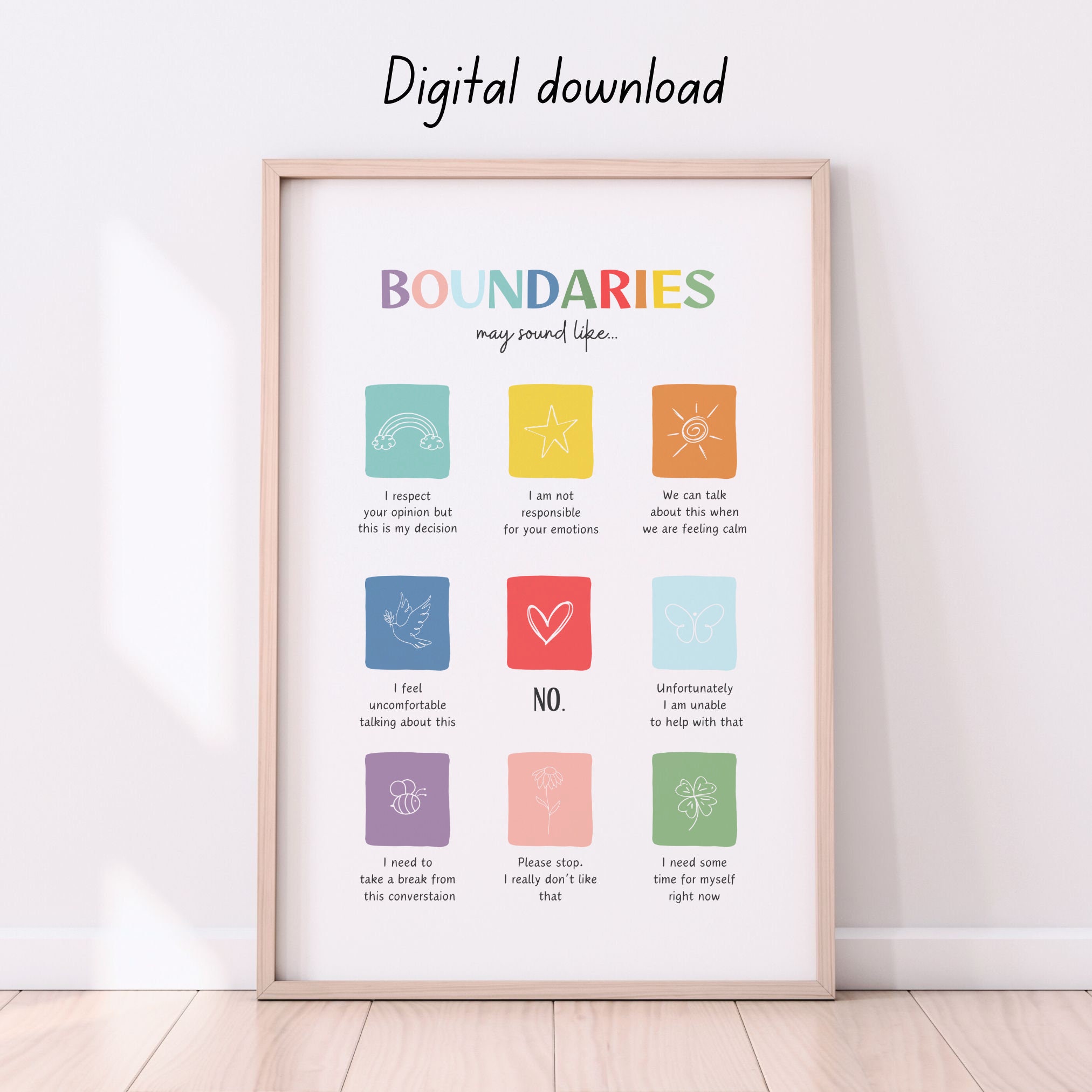 Setting Personal Boundaries Poster, Feelings, Self Esteem, Self ...