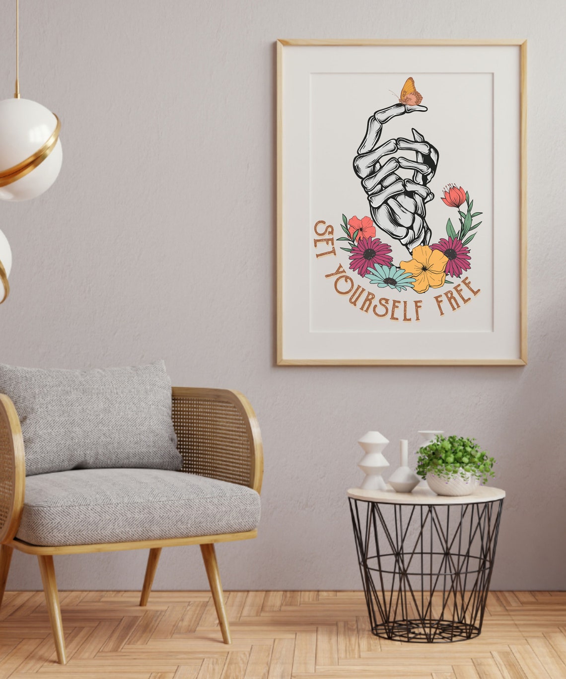 Floral Skeleton Hand T-shirt Png,butterfly Flowers Shirt,skeleton Hand ...