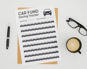 Car Fund Savings Printable, Car Fund Tracker, Money Saving Challenge ...
