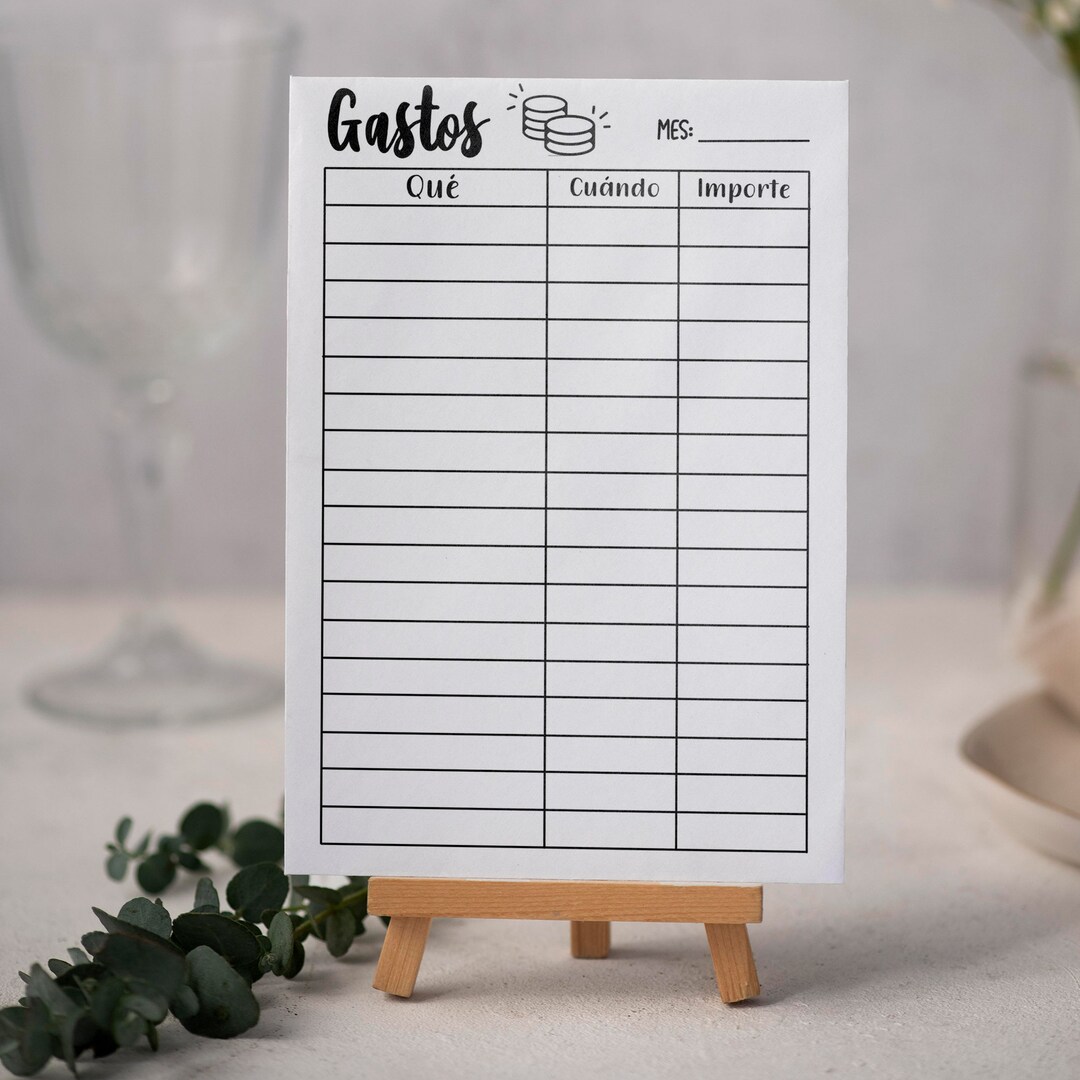 Gastos Template Expense Tracker Spanish Printablebudget - Etsy