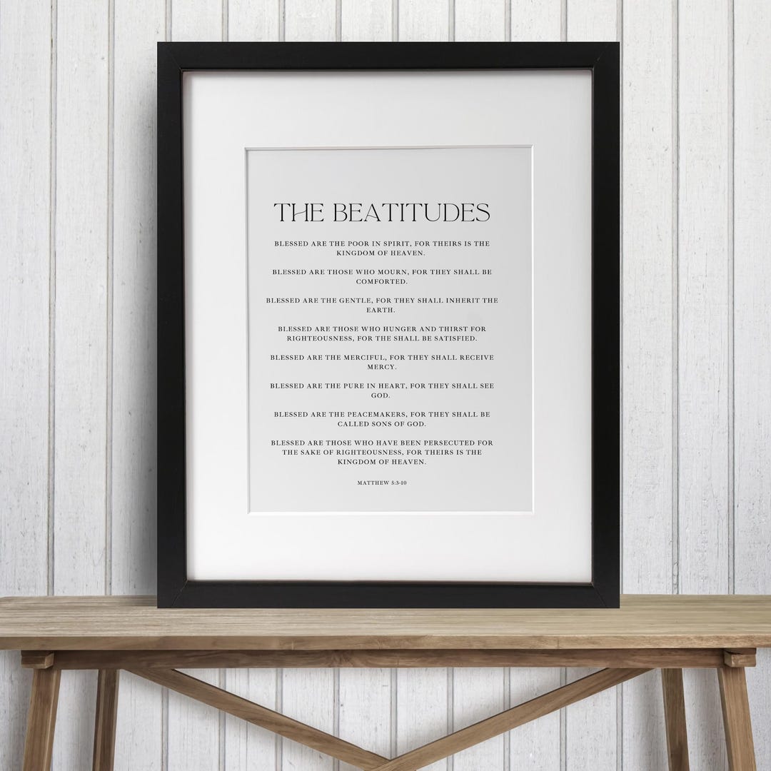 The Beatitudes Matthew 5:3-10 Bible Verse Wall Art Christian Printable ...