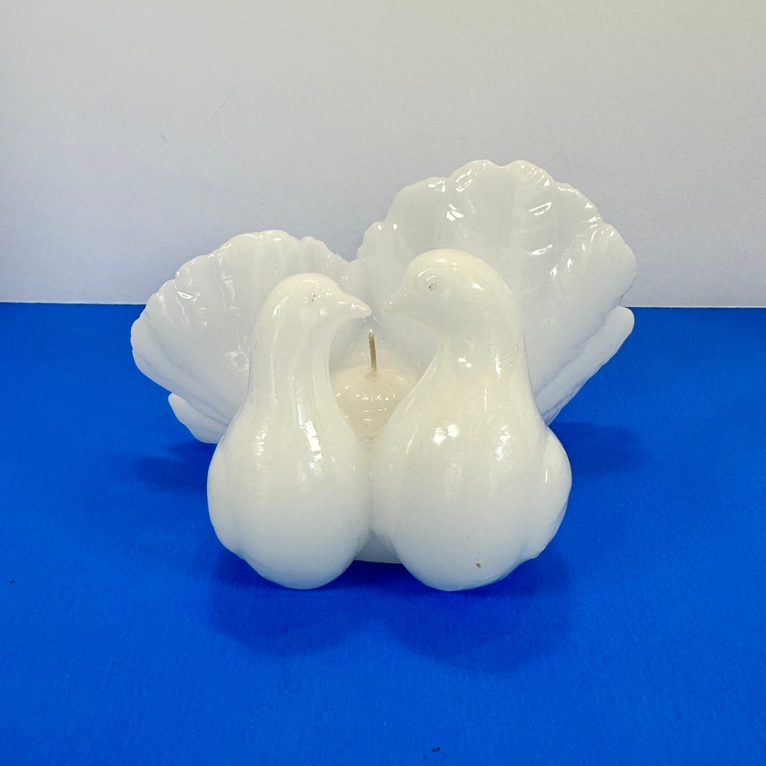 Vintage, Pair of Fused White Wax Dove Shaped Candles - Etsy