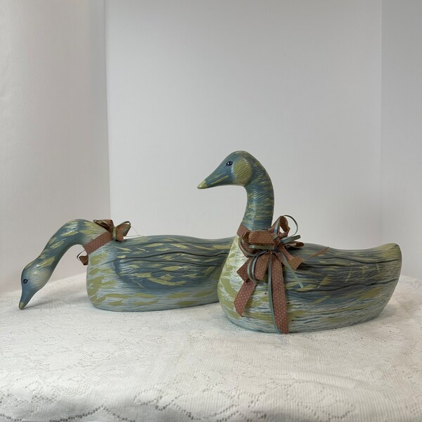 Porcelain Geese Figurines - Etsy