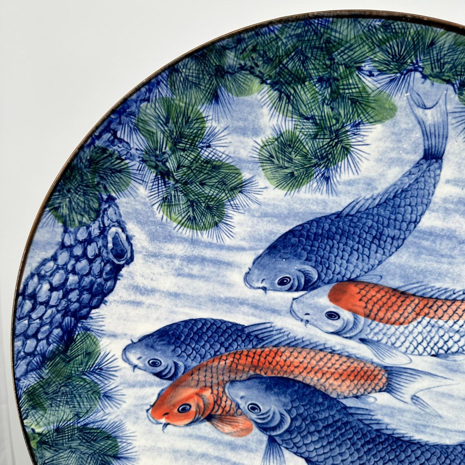 Vintage Japanese Koi Fish Platter/carp/lotus Flowers With Koi Fish ...