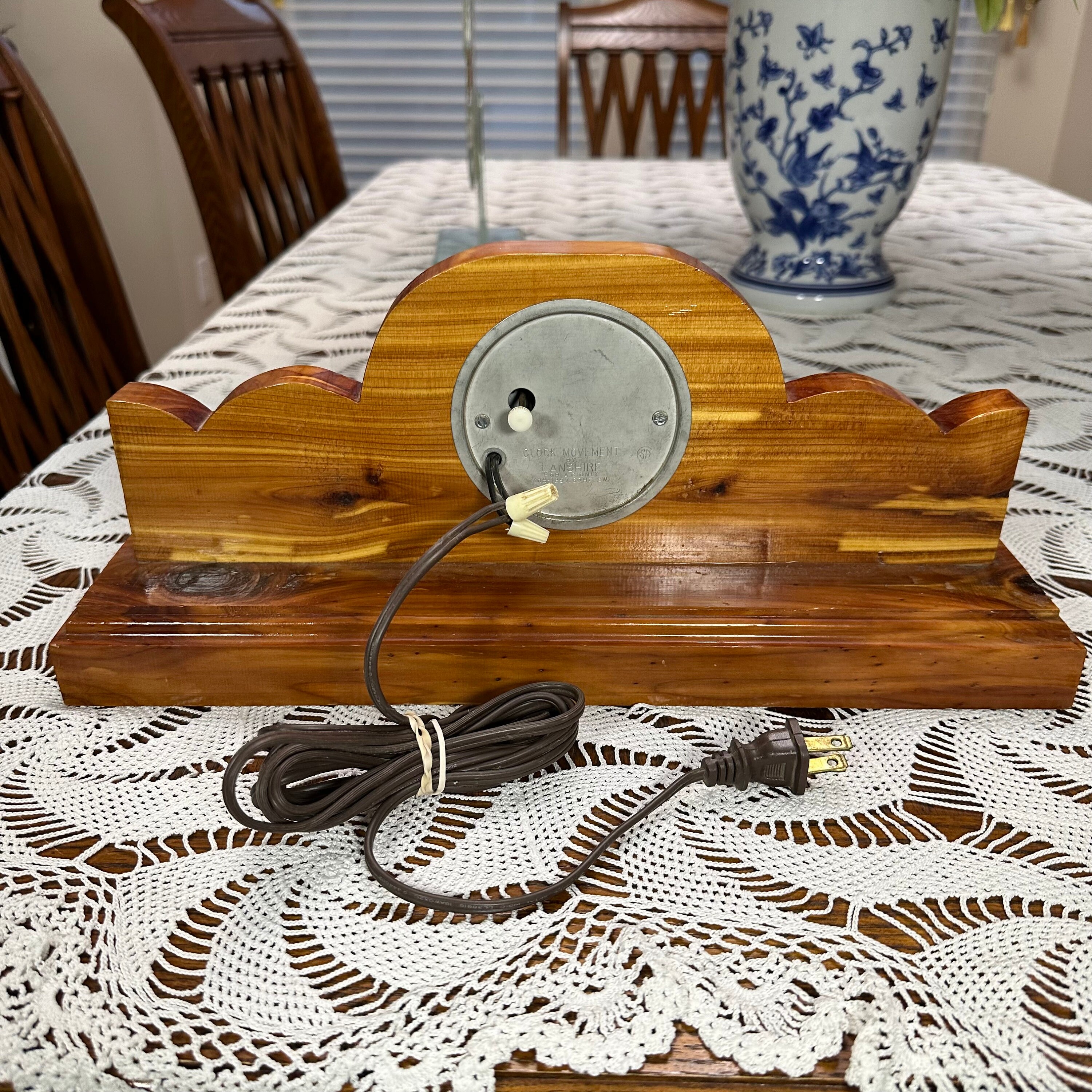 Vintage, 1950s Landshire Electric Clock in Handmade Solid Pine Base ...