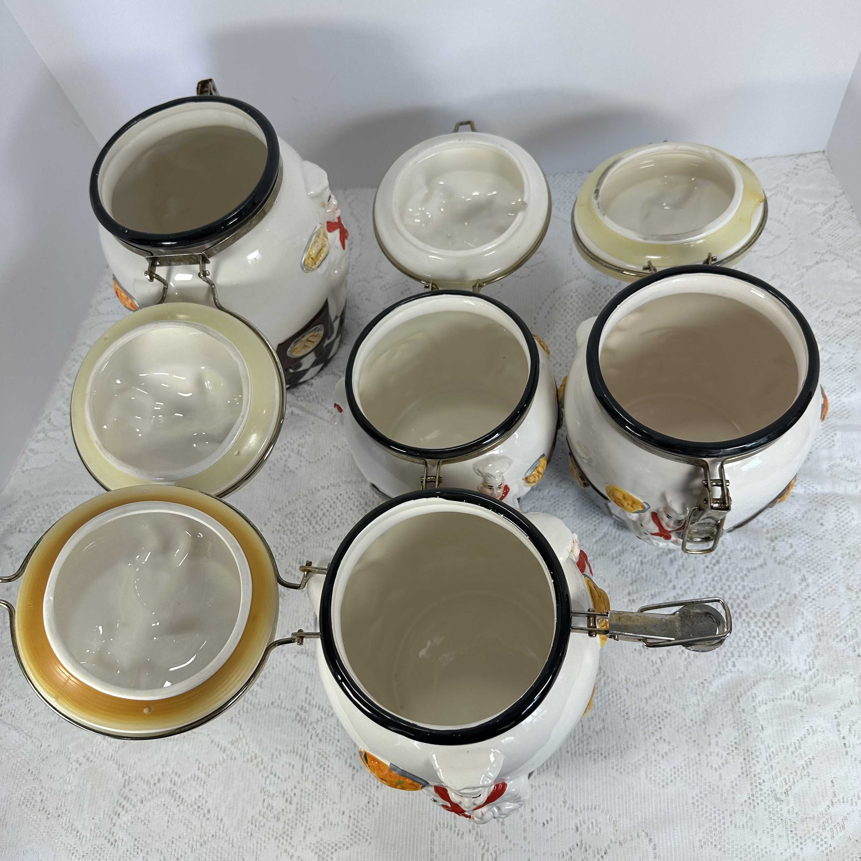 Vintage, Set of FOUR KMC©, Italian Themed Chef, W/black and White ...