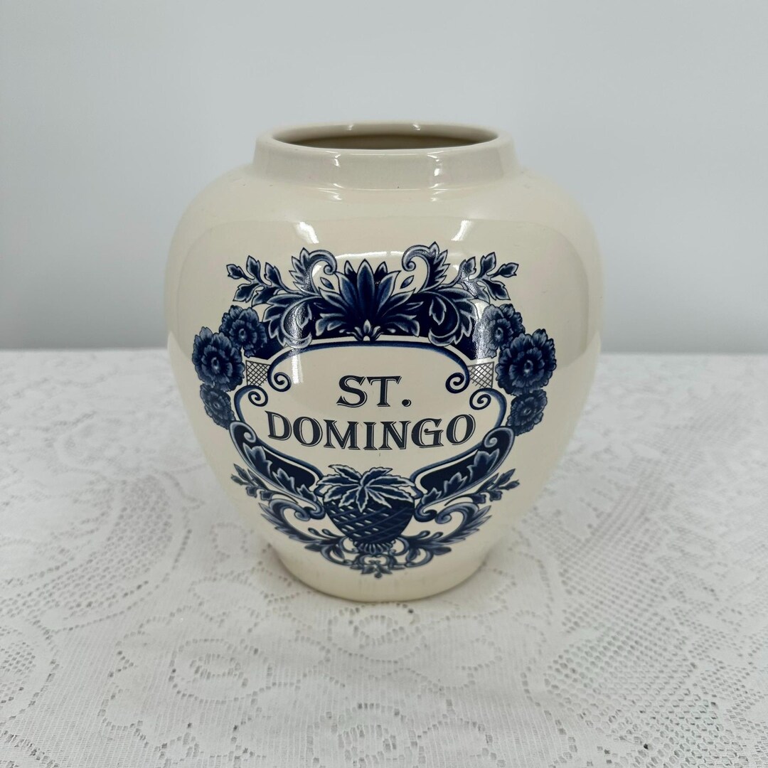 Vintage Royal Delft Blue Like Tobacco Jar Blue and White St. Domingo ...