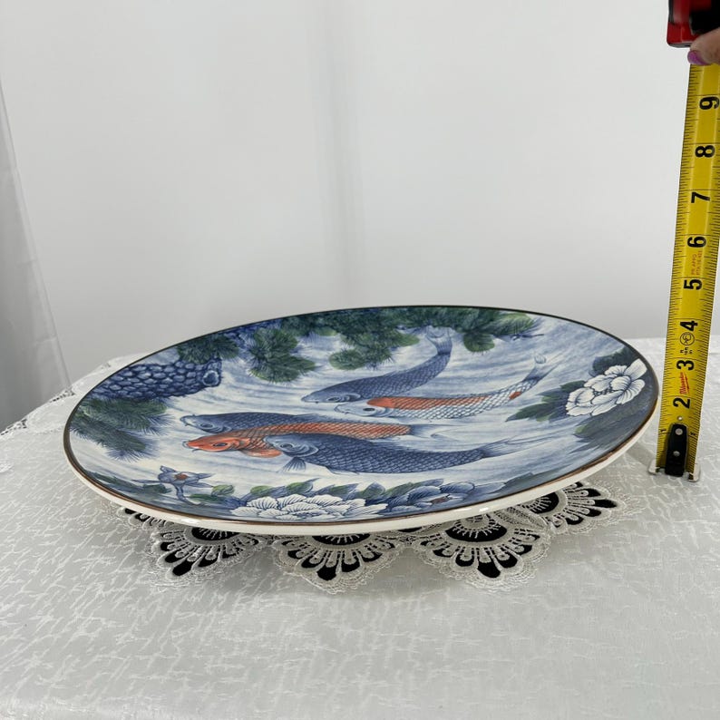 Vintage Japanese Koi Fish Platter/carp/lotus Flowers With Koi Fish ...