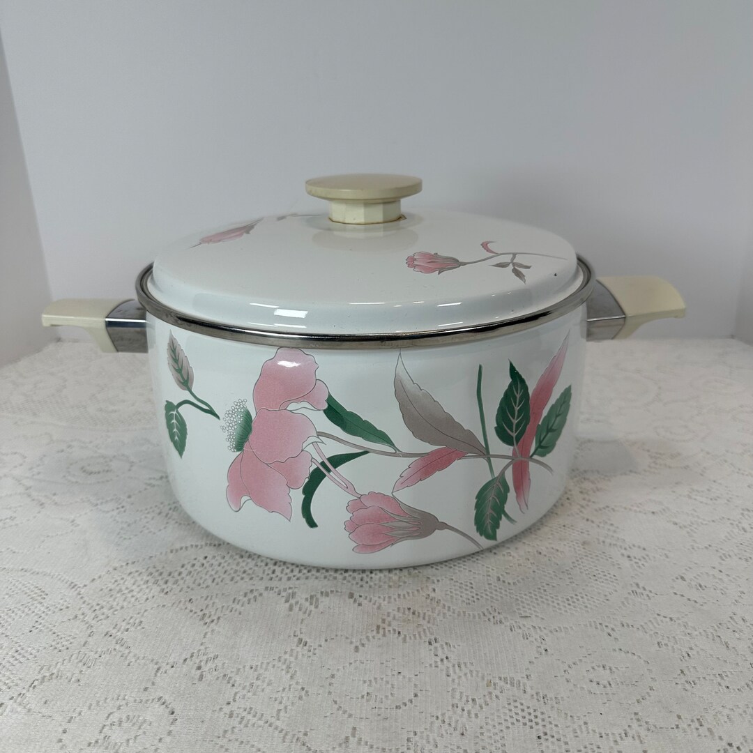 Vintage, Mikasa Silk Flowers, Gourmet Colors 6 Quart, Metal Covered ...