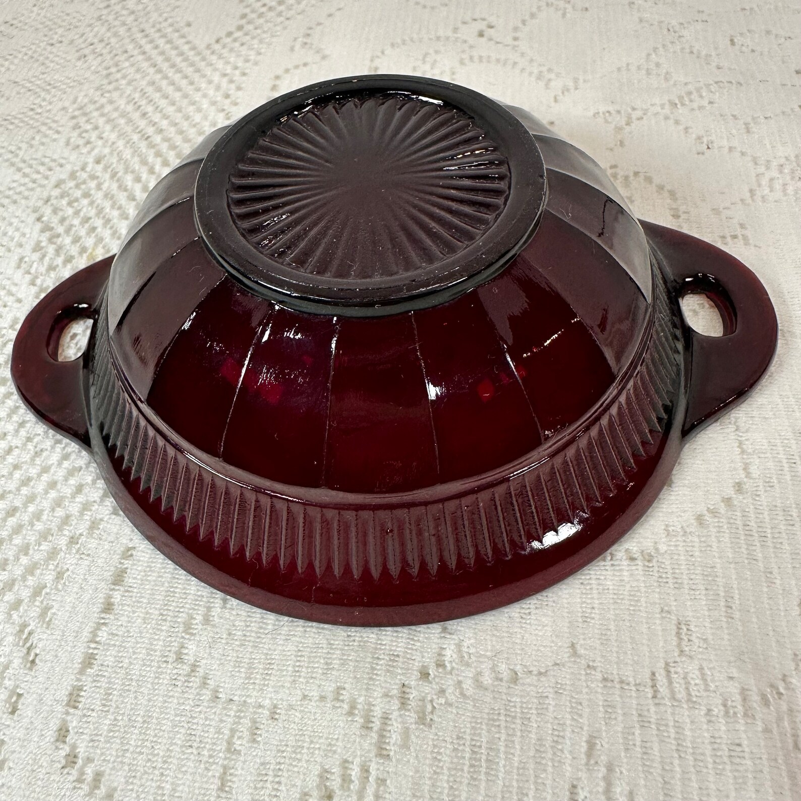 Vintage Collectible 6 Anchor Hocking Ruby Red Berry Bowls, Anchor ...