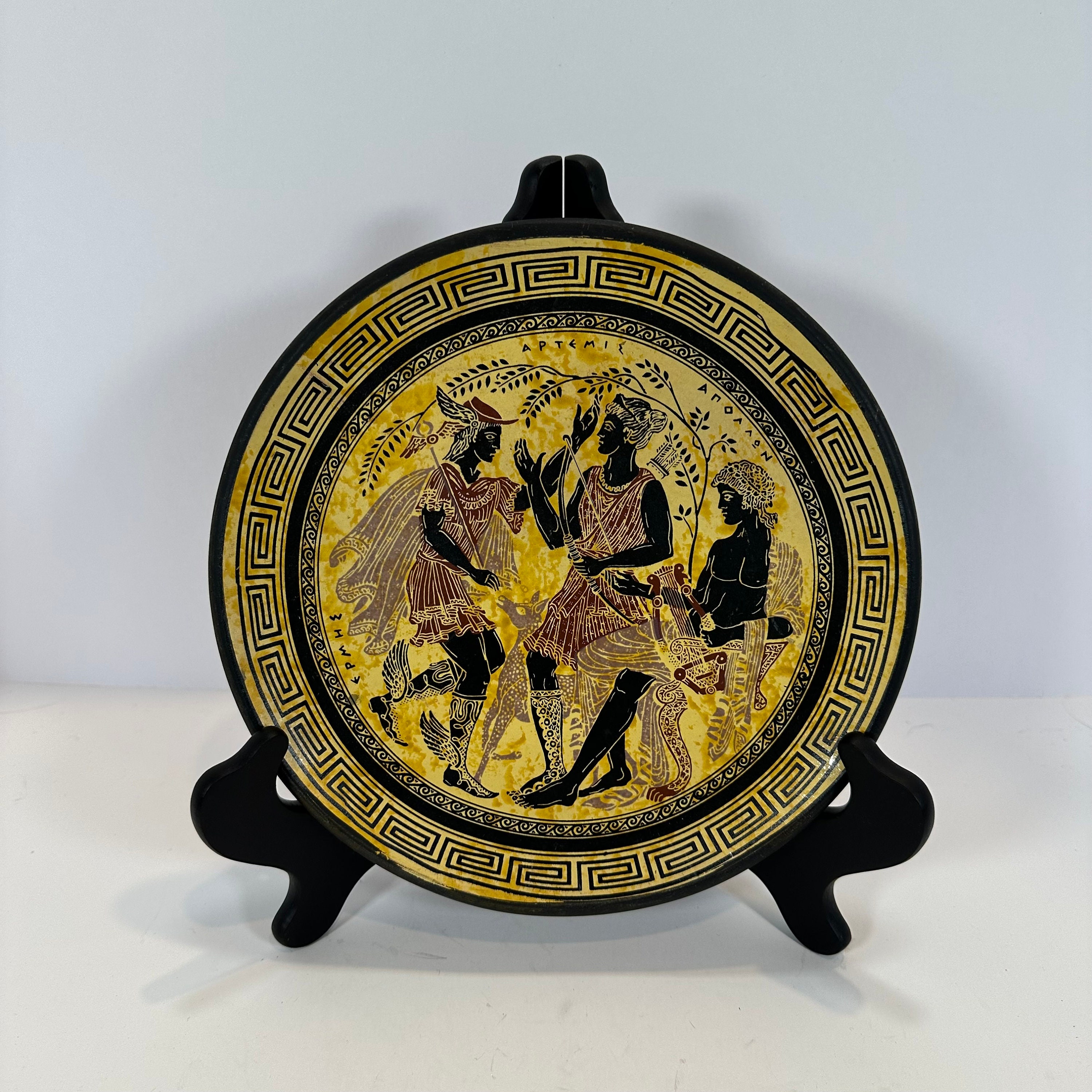 Vintage Greek Clay Mercury, Athena, Zeus, Wall Plate Tradition Series ...