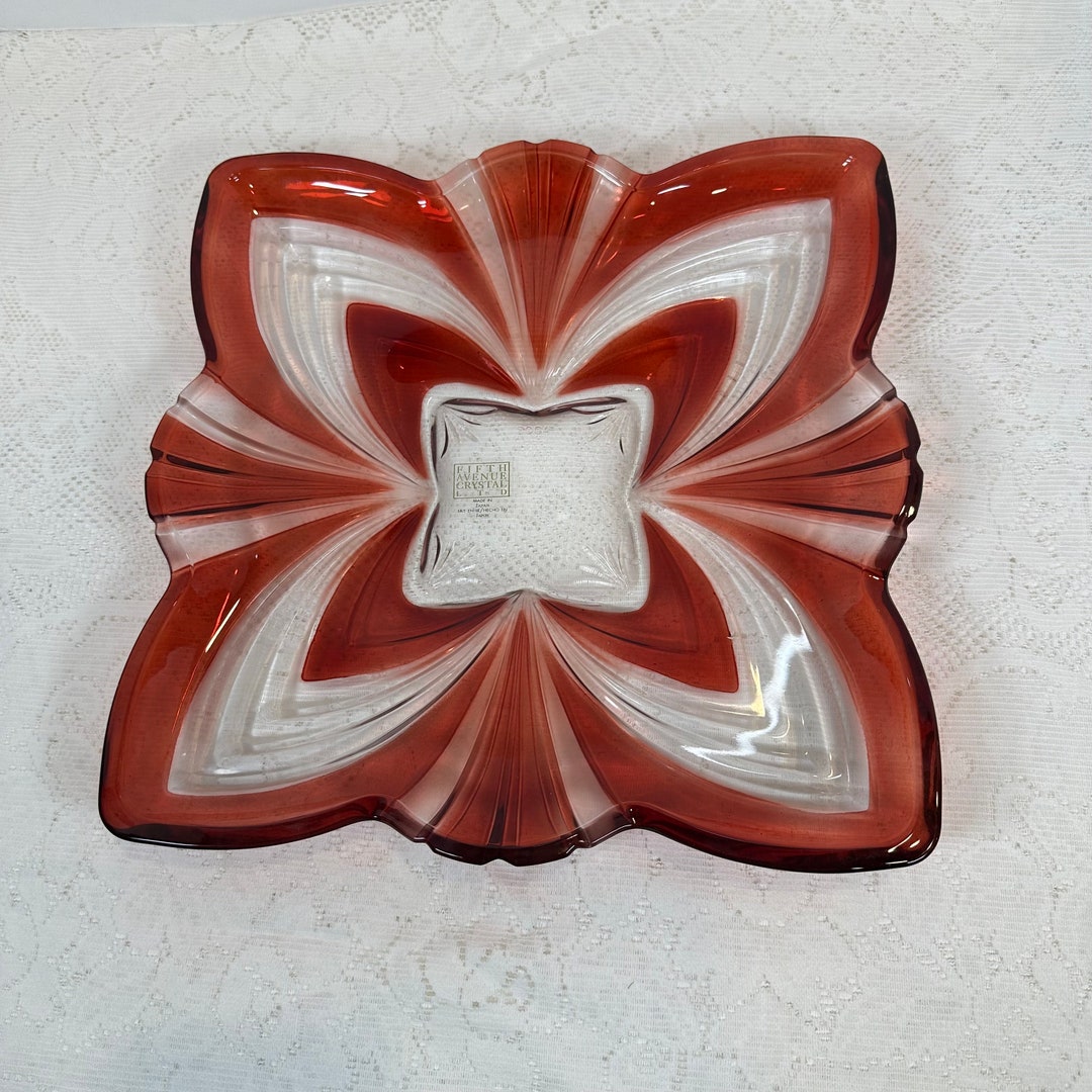 Vintage 5th AVE Crystal LTD., SOGA Crystal Chip and Dip Plate, Made in ...