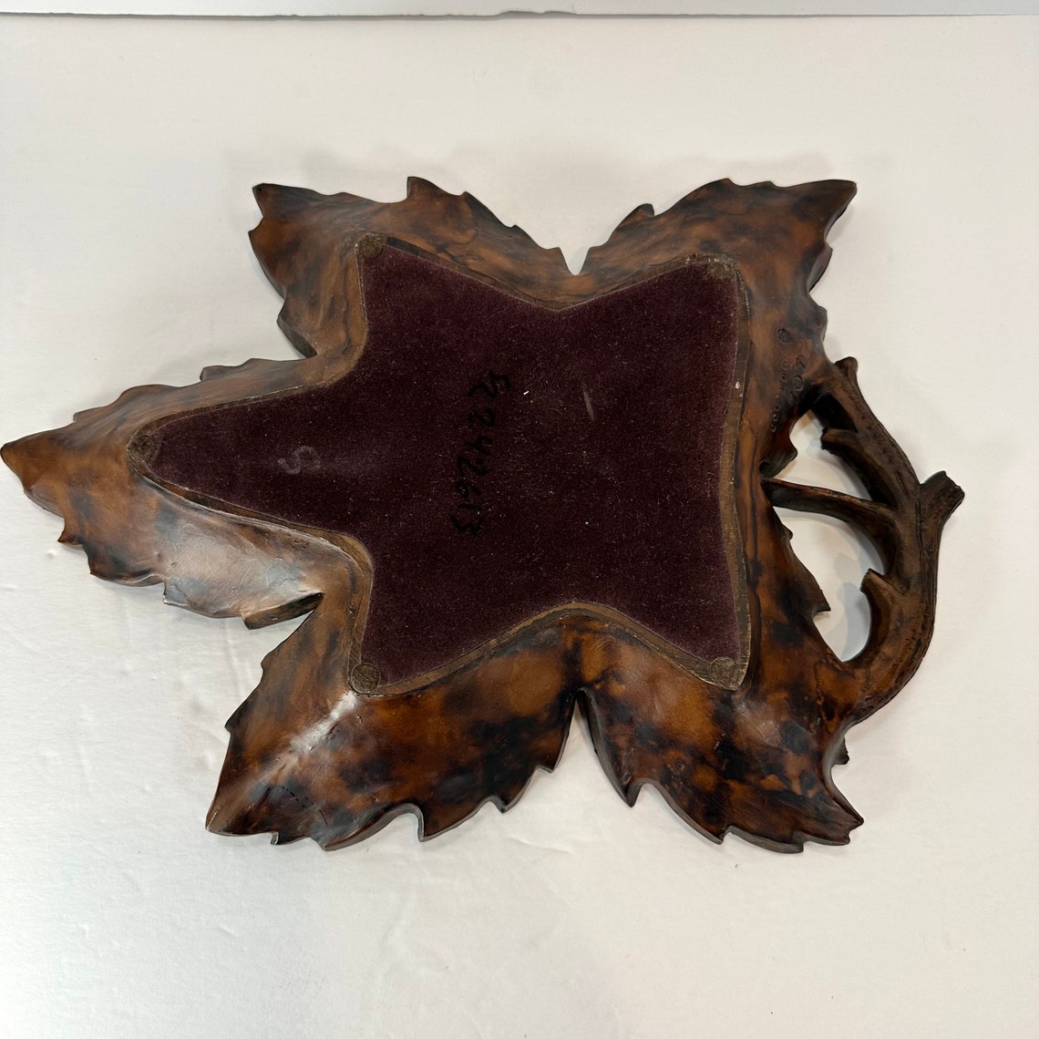 Vintage, Large Leaf Serving/display Tray, Leaf Resin, Burlwood ...