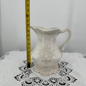 Vintage, Seasonal Elegance White Porcelain Large Pitcher by Cracker ...