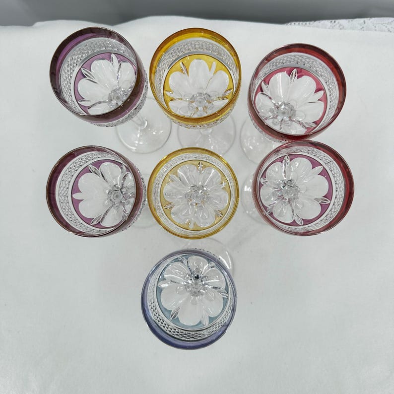 Vintage, Set of 7, Riekes-crisa Hock, Williamsburg Pattern, Crystal ...
