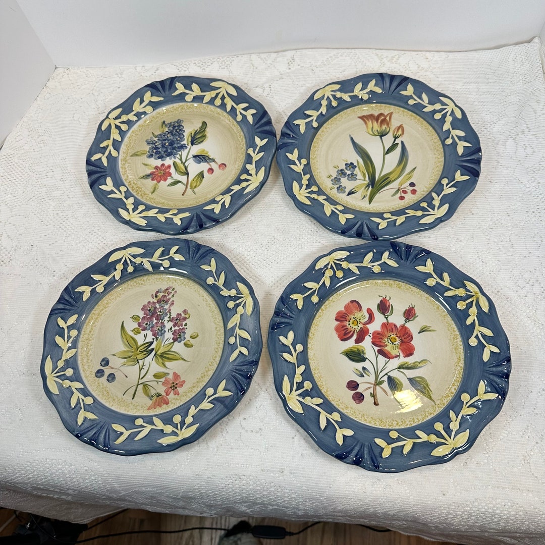 Vintage Set of FOUR, Certified International Pamela Gladding© Flora ...