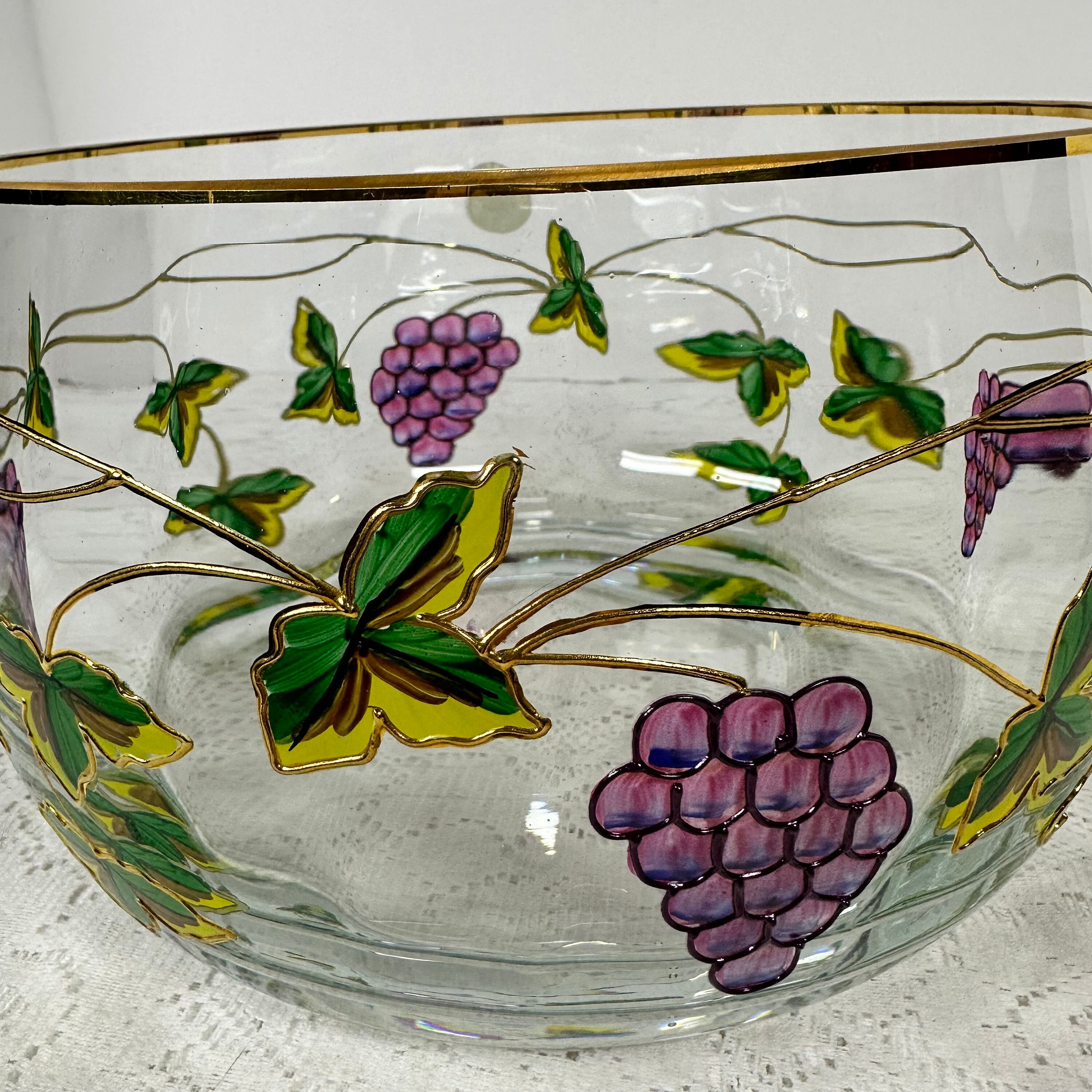 Vintage, Crystal Clear Hand Crafted Crystal Romania Glass Bowl With ...