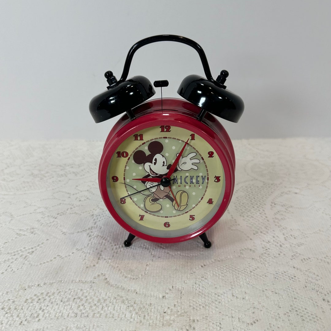 Disney, Classic Alarm Clock Since 1928, Mickey Mouse Metal Twin Bell ...