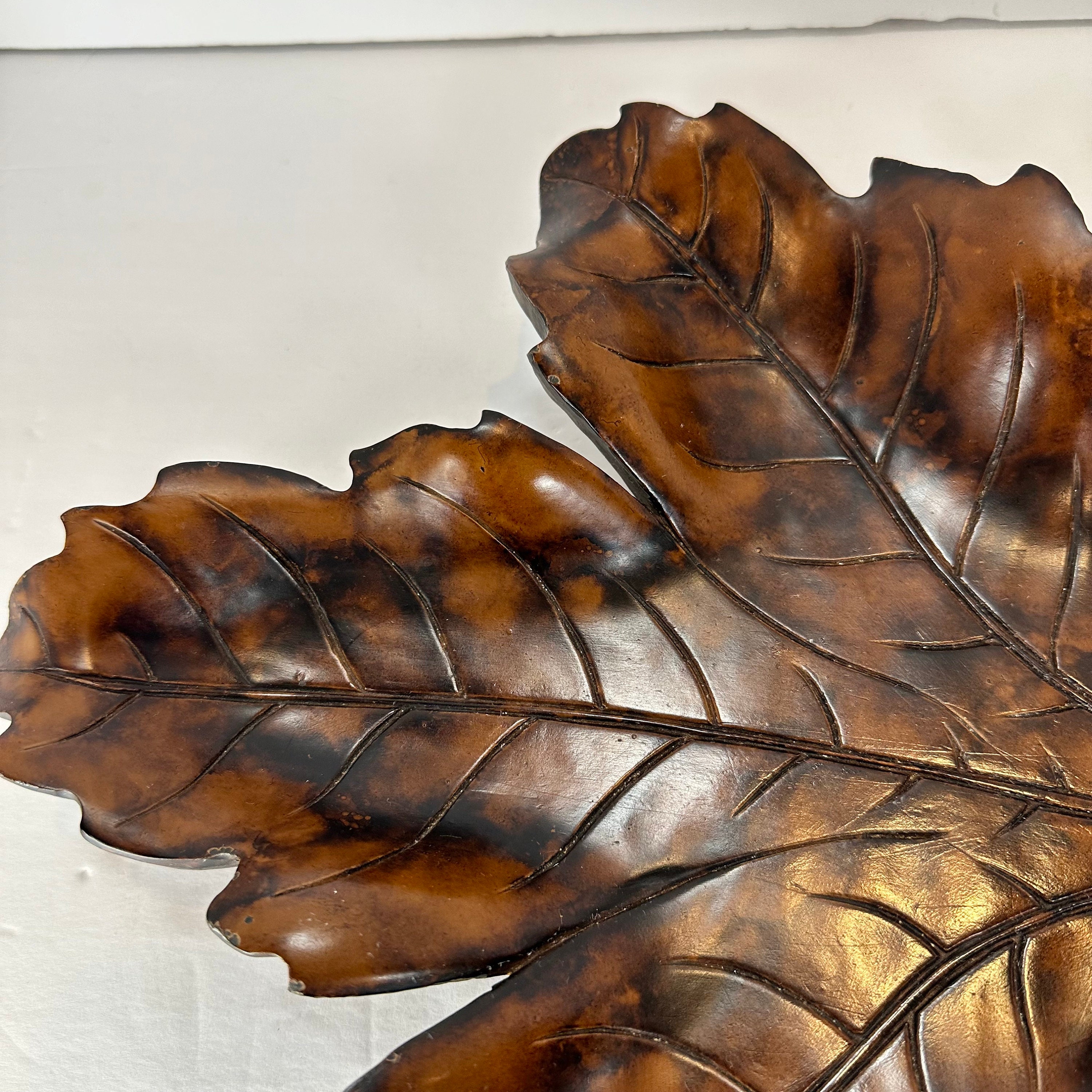 Vintage, Large Leaf Serving/display Tray, Leaf Resin, Burlwood ...
