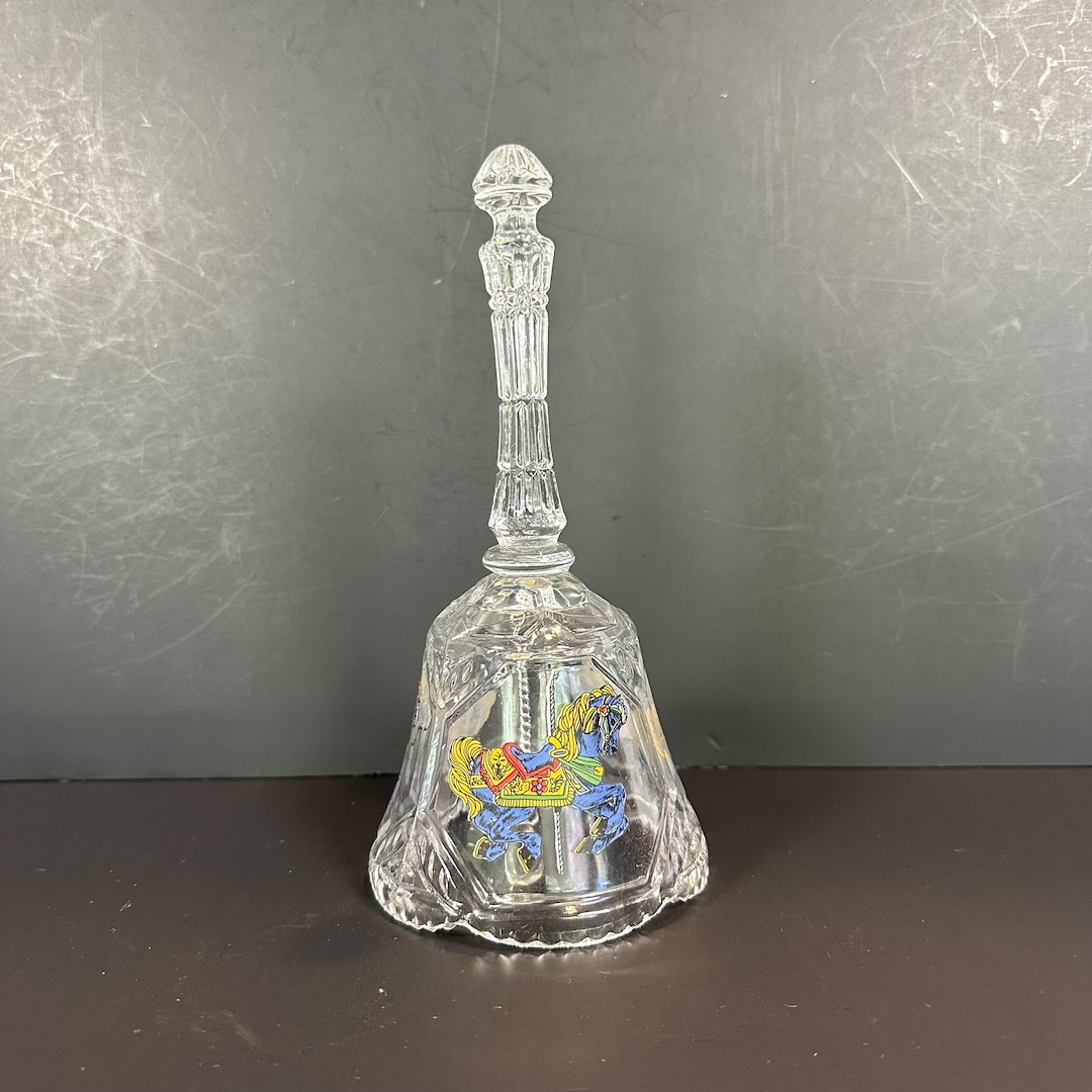 Crystal Bell With Carousel Horse and Designs All Around, Beautiful ...