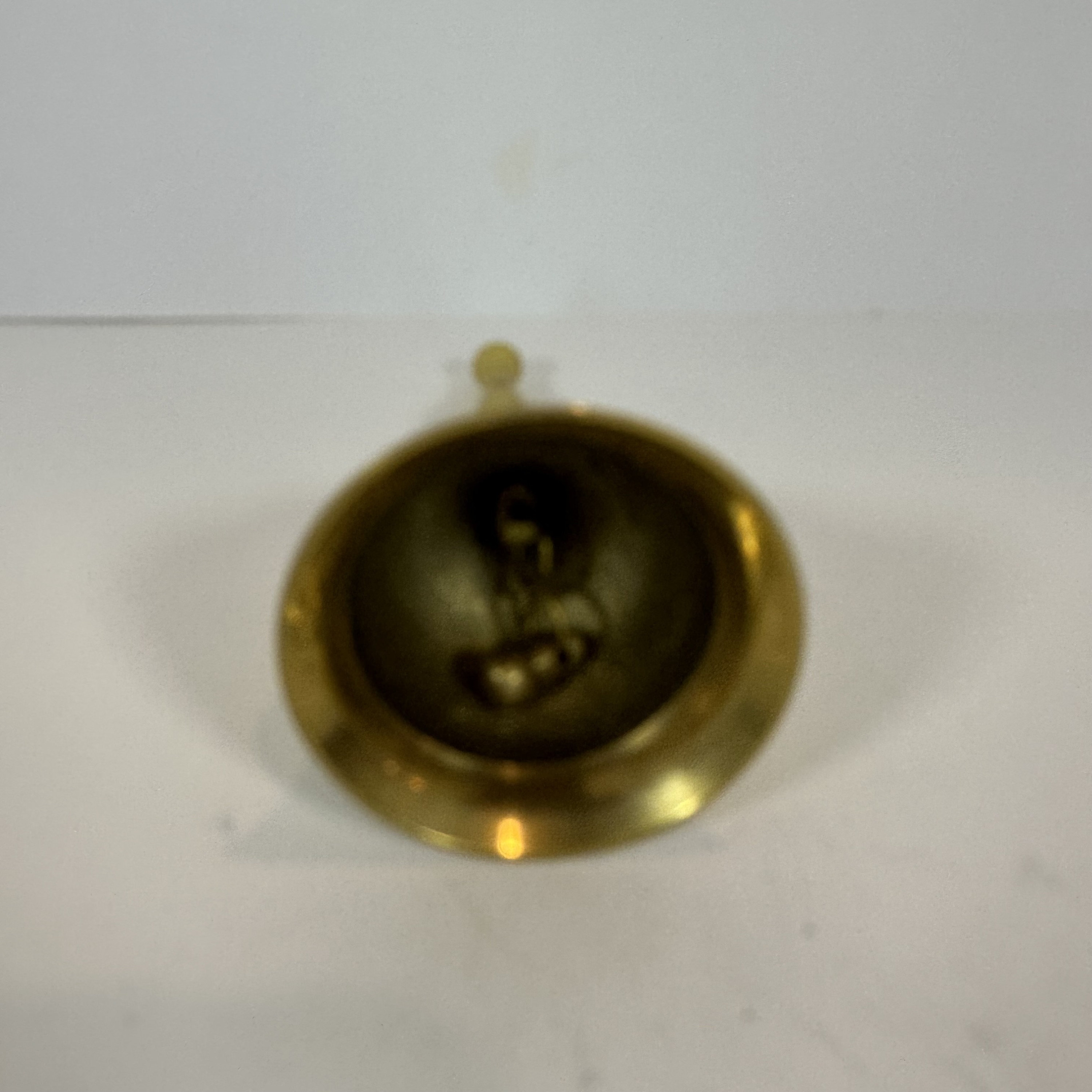 Vintage India Solid Brass Bell Hand Bell, With Brass Ringer Inside That ...