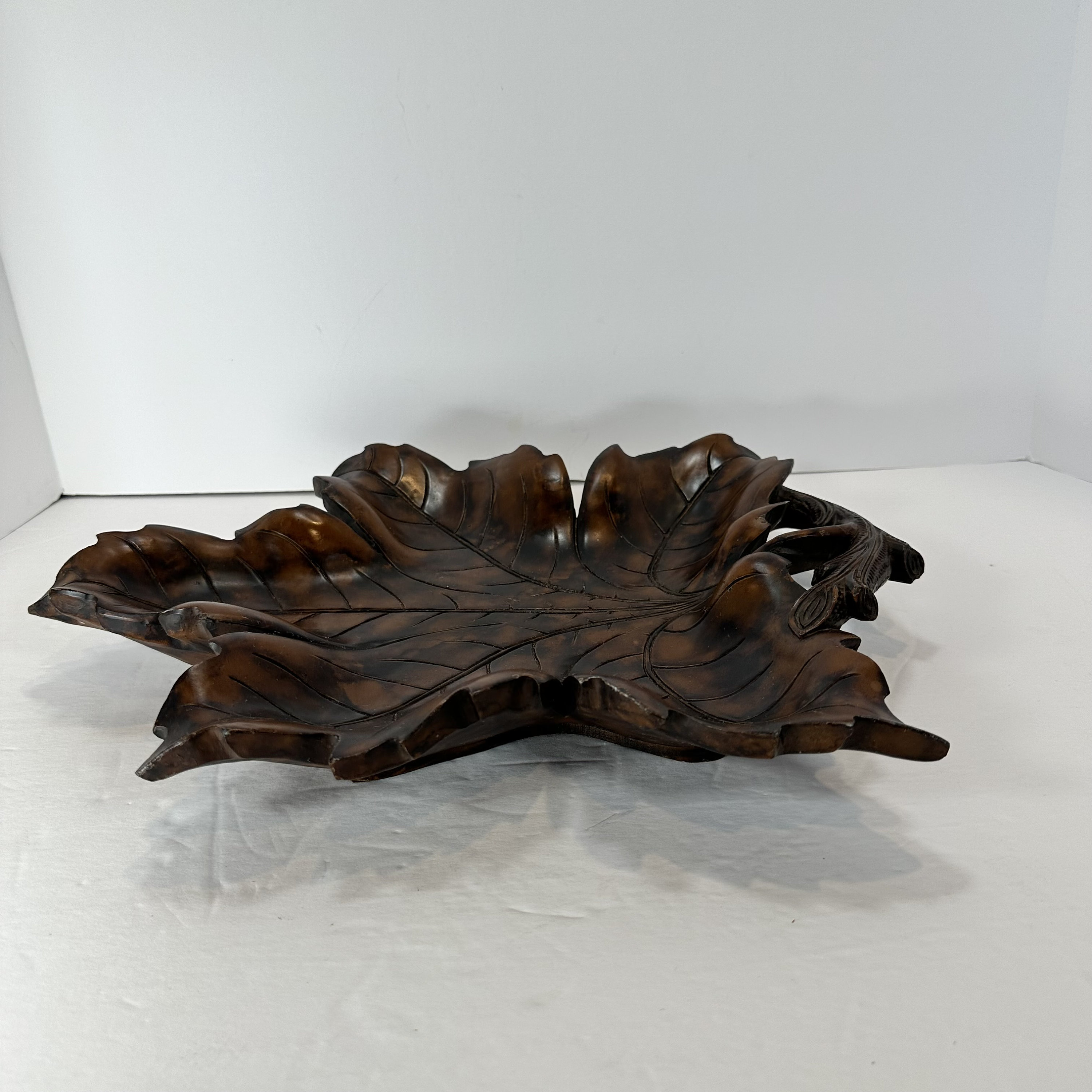 Vintage, Large Leaf Serving/display Tray, Leaf Resin, Burlwood ...