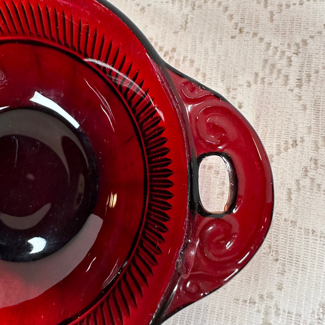 Vintage Collectible 6 Anchor Hocking Ruby Red Berry Bowls, Anchor ...