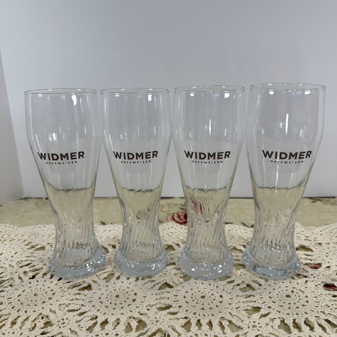 Widmer Brothers Hefeweizen Fluted Beer Glass Set of 4 Barware ...