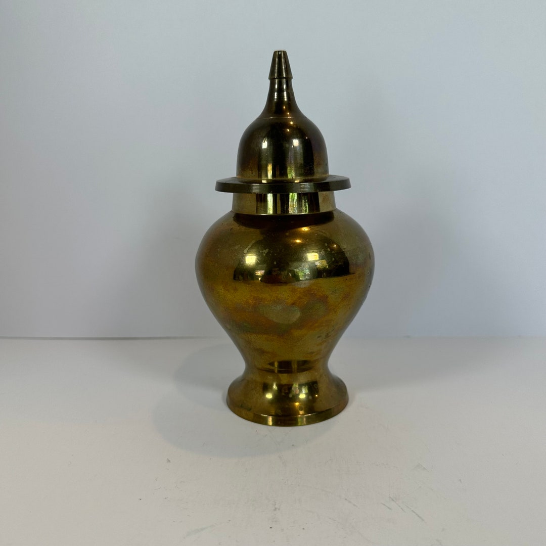 Vintage India Solid Brass Ginger Jar/urn, With Lid, 6.5" Tall - Etsy