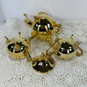 Vintage Gold Plated, Tea Set, Hong Kong Co., 3-piece, Tea & Coffee Set ...